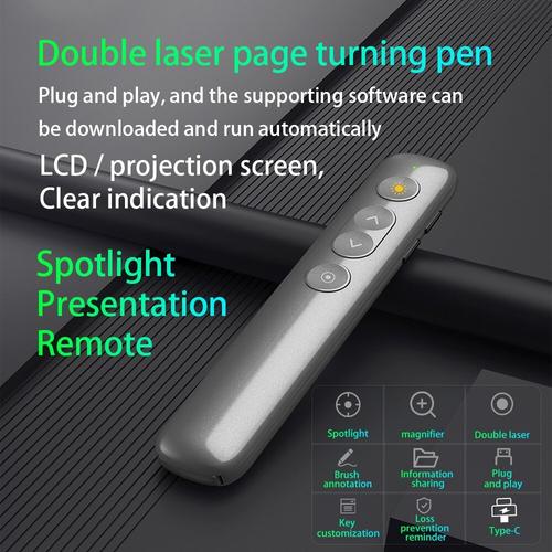 Promo H91 Dual Laser Wireless Presenter Pointer Spotlight Air Mouse ...