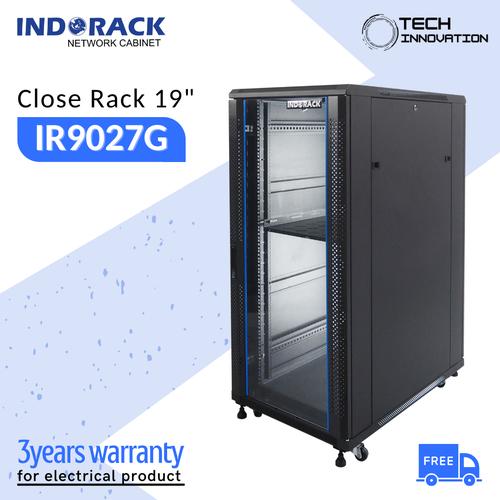 Jual INDORACK Close Rack 27U Depth 900mm Glass Door Rak Server 19 ...