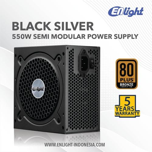 Jual Power Supply ENLIGHT 550watt 80+ BRONZE SEMI MODULAR - BLACK ...