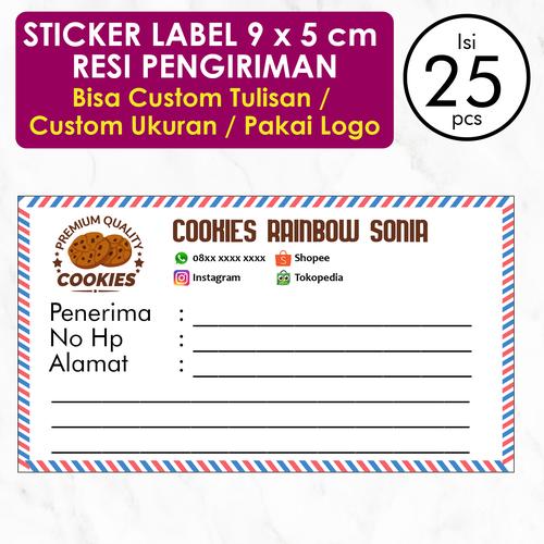 Jual Sticker Label Stiker Resi Alamat Pengiriman Onlineshop Custom 9x5 ...