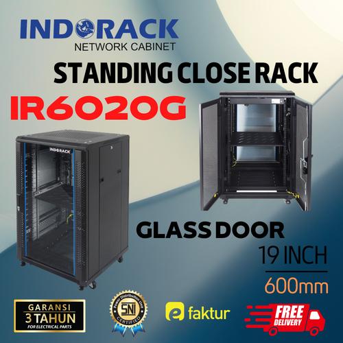 Jual Close Rack INDORACK Glass Door Rack server 20U Depth 600mm ...