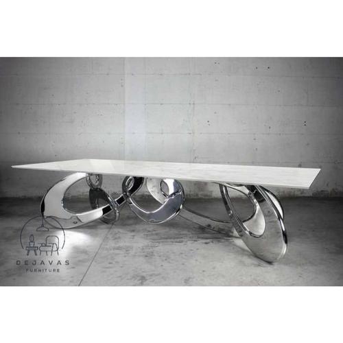 Jual Meja Makan Marmer Stainless Minimalis Mewah - Model Rantai - Kab ...