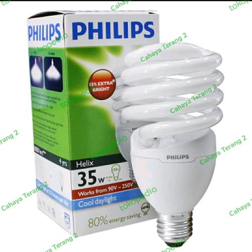 Jual lampu spiral 35 watt philips/plc spiral philips 35w/philips helix 35w - 35 watt, non bubble ...
