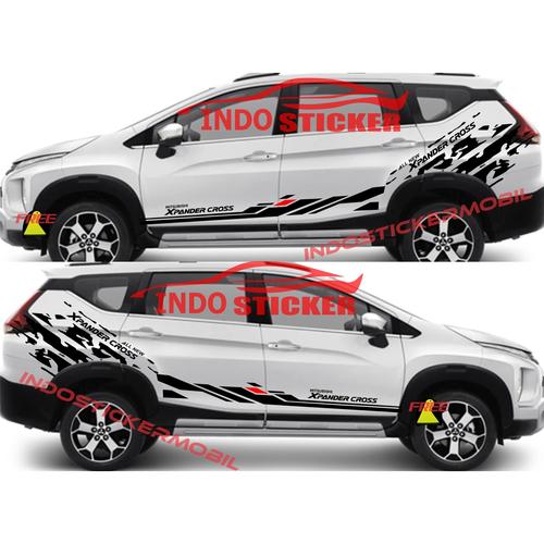 Jual sticker stiker mobil mitsubishi xpander cross sticker mobil xpander - HITAM MERAH - Kab ...