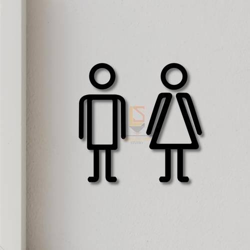 Promo Sign Toilet Akrilik Timbul Stiker Sign Toilet M2 - Hitam - Kota ...
