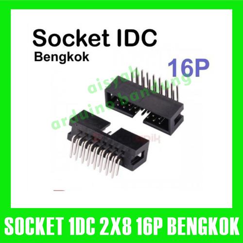 Jual DC3-16P Socket IDC Male Right Angle Siku 16P 16 Pin 2x8 Box Header - Kota Bandung - aisyah ...