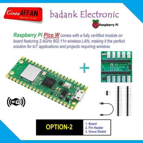 Jual OPTION-2 : Raspberry Pi PICO W + Grove Shield + Pin Header + USB ...