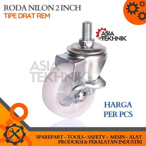 Jual Roda Nilon Ukuran 2 Inch Tipe Drat Rem Kapasitas 35Kg - Jakarta ...