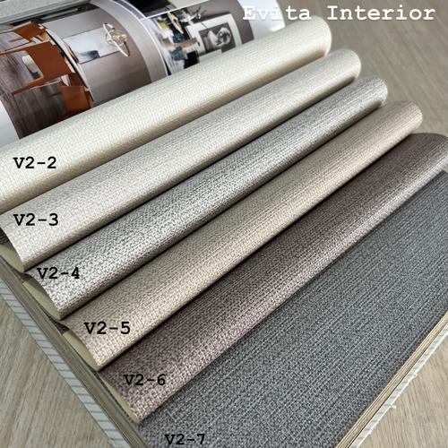 Jual Wallpaper Premium Vinyl Dinding Polos Bertekstur abu motif kain ...