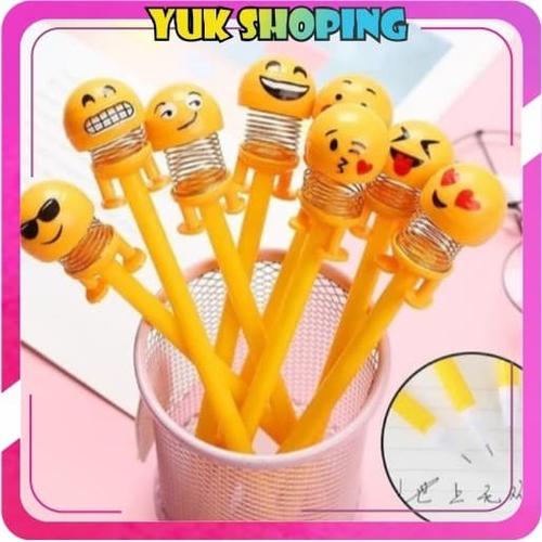 Jual Pena Emoji Spring karakter SOUVENIR EMOT goyang/PULPEN ANAK ...