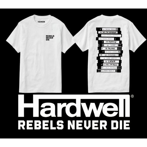 Jual Kaos/T-shirt Hardwell TRACKLIST Rebel never die ALBUM - Putih, S ...