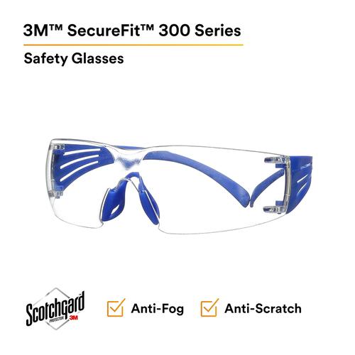 Jual KACAMATA SAFETY 3M SecureFit 300 Series SF301SGAF-BLU Anti-Fog ...
