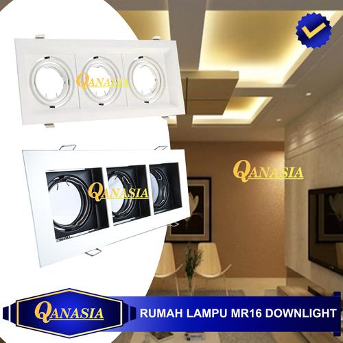 Jual kap rumah lampu downlight kotak sorot spotlight spot plus fitting ...