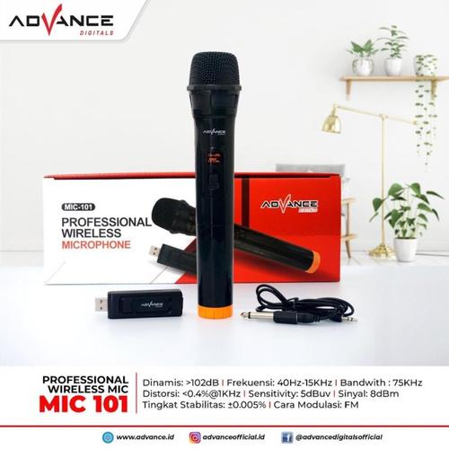 Jual Advance Professional Wireless Microphone Mic 101 MC-101 - Jakarta ...