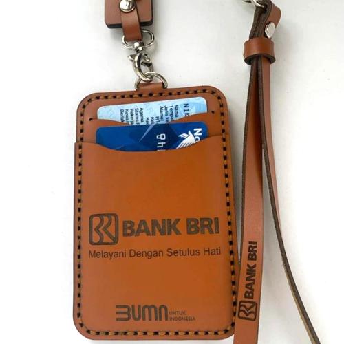 Jual Name Tag Kulit BANK BRI Custom Logo dan Nama - Gantungan Id Card ...