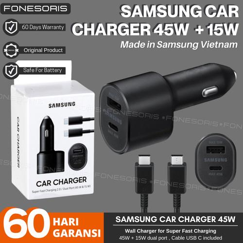 Jual Samsung Car Charger 45W Dual Port USB Type C 15W Super Fast ...