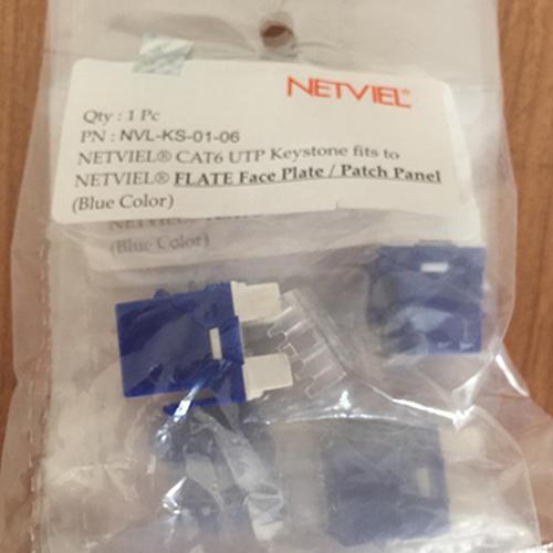 Jual Modular Jack CAT6 UTP RJ45 NETVIEL Face Plate / Patch Panel ...