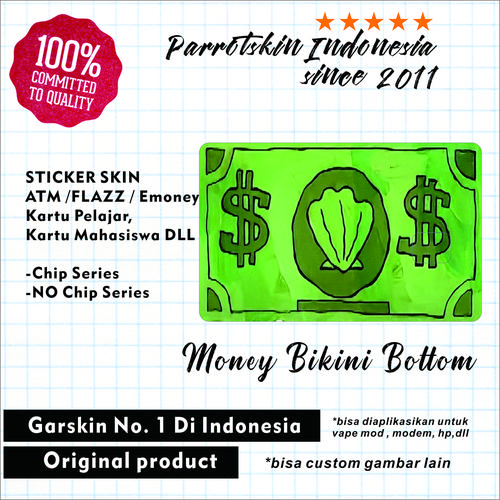 Jual Sticker Skin Card ATM Debit Credit Emoney Flazz Bikin Bottom Money ...