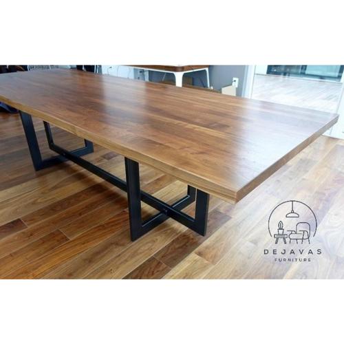 Jual Meja Makan Kayu Trembesi Solid Minimalis (Meja Makan Besi Black ...