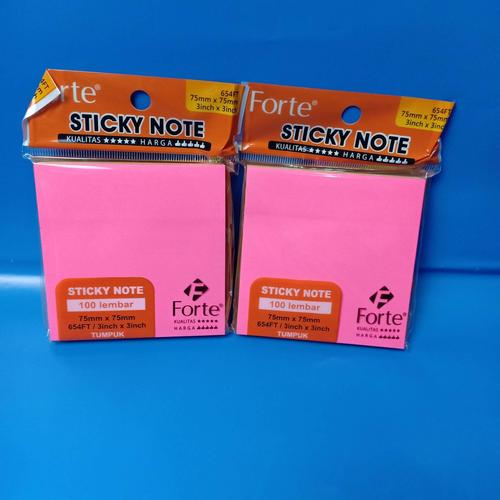 Jual sticky note forte 654 FT 75mmx75mm / 3inchi x 3inchi isi 100 ...