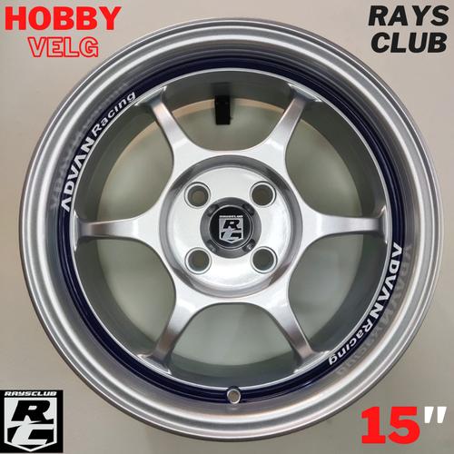 Jual VELG FLOW FORMING REP. ADVAN RG1 R15 x 7 4H 100 ET 40 SILVER BLUE ...