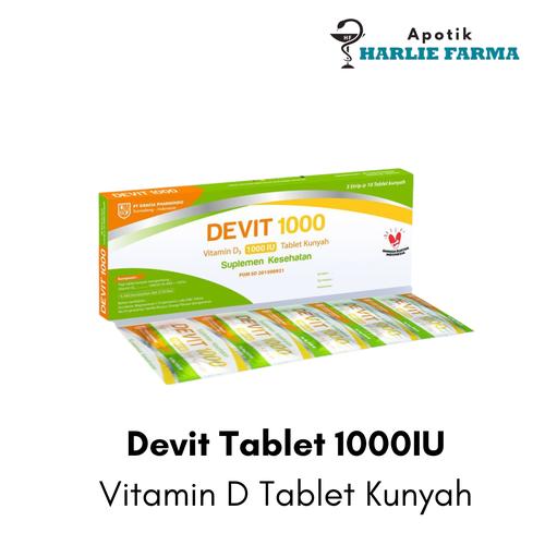 Jual Devit 1000 IU Tablet Kunyah Vitamin D3 Box - Box - Jakarta Utara ...