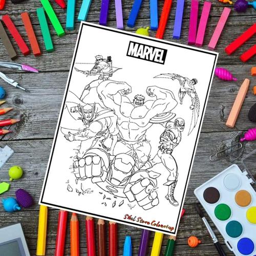 Jual Kertas Mewarnai Gambar Anak Tema Marvel Avengers - Kertas Brief ...