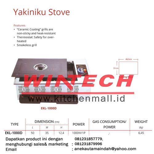 Jual GETRA EKL-1000D YAKINIKU STOVE ELECTRIC GRILLER SISTEM TANAM ...