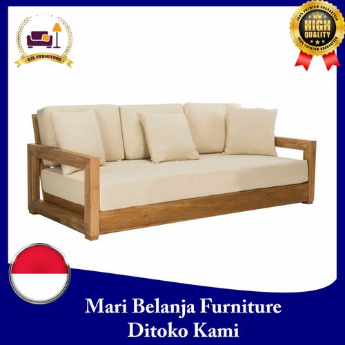 Jual Sofa Teras Tamu Cafe Santai 3 Seat Indoor Outdoor Minimalis Kayu ...