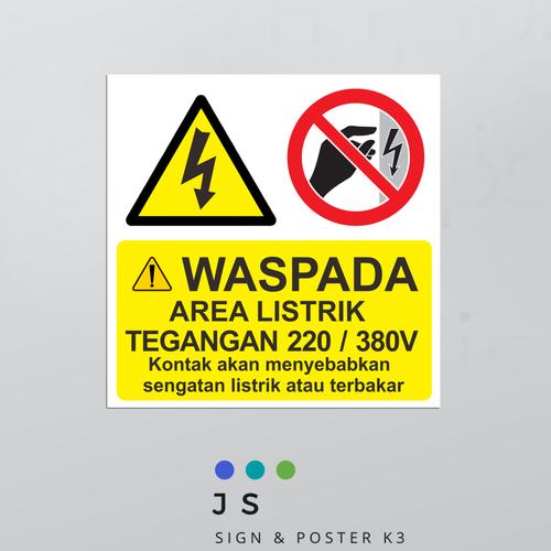 Jual STICKER K3 SAFETYSIGN - WASPADA PANEL LISTRIK - S(15x15cm) - Kab ...