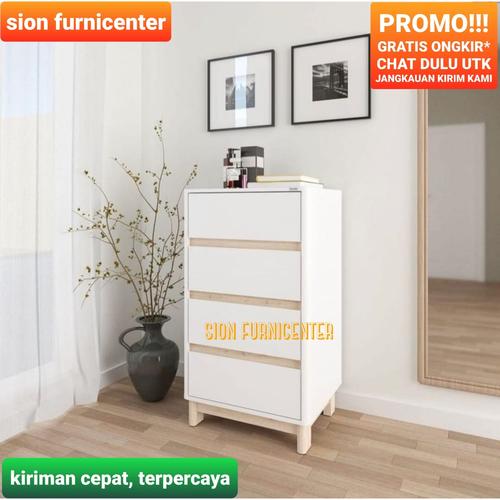 Jual chest drawer minimalis laci / drawer 4 susun / drawer putih - Kota ...