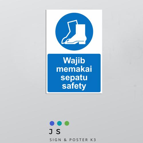 Jual STICKER K3 SAFETYSIGN WAJIB GUNAKAN SEPATU SAFETY - L(60x40cm ...