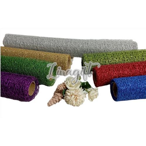 Promo FLOWER WRAPPING KOREAN MESH GLITTER /JARING ROL/KERTAS BUNGA ...