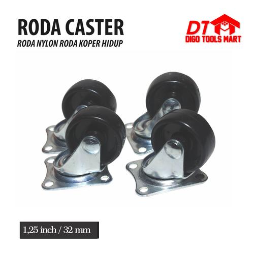 Jual Roda Caster Hitam 1.25 Inci Roda Nilon Roda Kastor Kecil 32mm ...