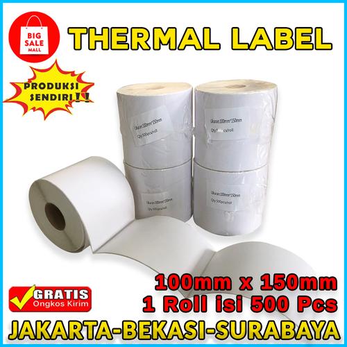 Promo Kertas Thermal 100x150 isi 250-500 lembar, Label Thermal - Stack ...