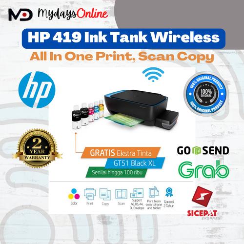 Jual HP 419 Ink Tank Wireless All In One Printer (Print, Scan, Copy ...