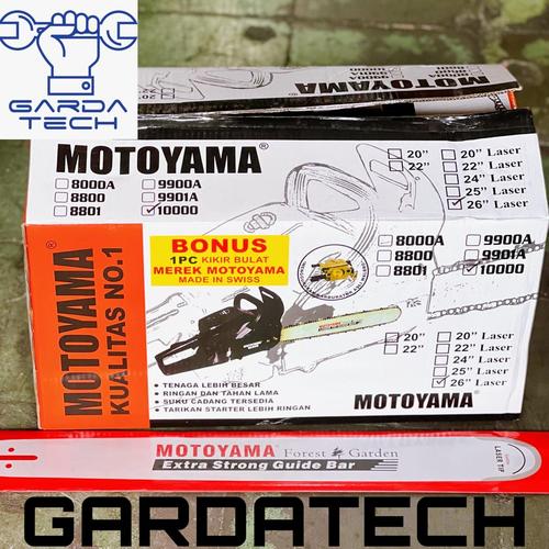 Jual Mesin Chainsaw Gergaji Potong Belah Kayu Motoyama 10000 / 26 Inch ...