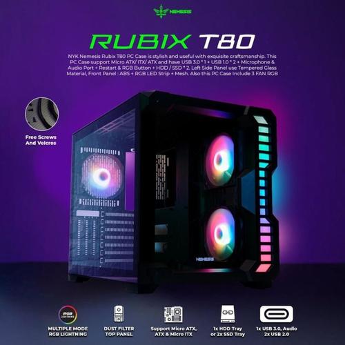 Promo Casing Gaming NYK Nemesis RUBIX T80 PC Case Cicil 0% 3x - Kota ...