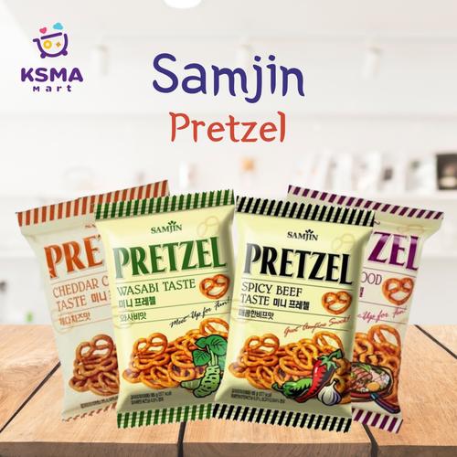 Jual SAMJIN PRETZEL KOREA 85GR CHEDDAR / SPICY BEEF / SEAFOOD / WASABI ...