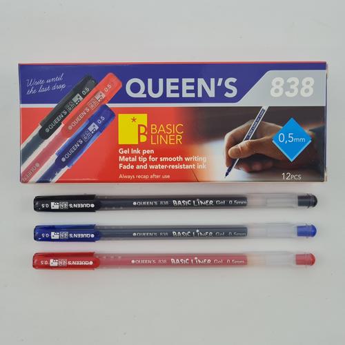 Jual Pena / Pulpen Gel Ink Faster Queen's 838 0.5 MM - Hitam - Kota ...