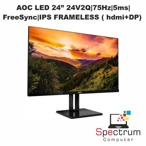 Jual Monitor AOC LED 24” 24V2Q|75Hz|5ms|FreeSync|IPS FRAMELESS ( hdmi ...