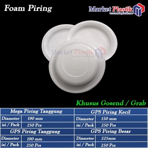 Jual 1 Pak Styrofoam Piring Nasi Foam Lunch Bulat Kecil, Tanggung ...
