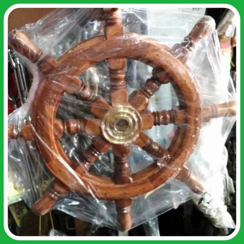 Jual Setir Kapal Kayu Jati 38Cm Bahan Kayu Jati Muda Setir Kapal Kayu ...