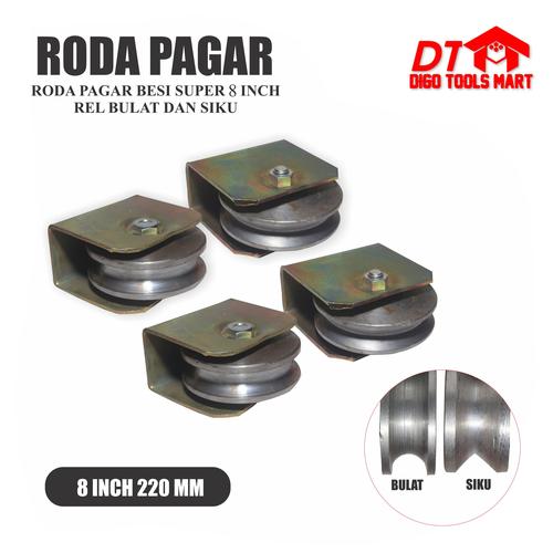 Jual Roda Pagar As Besi Super Tebal 8 Inci Rel Bulat Dan Rel Siku 1pcs ...