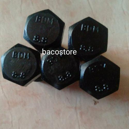 Jual baut mur baja 8.8 htb m10x40mm / hex bolt nut m10x4cm full drat ...