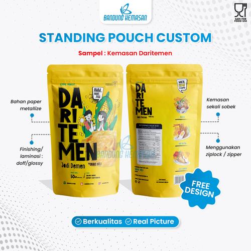 Jual Cetak Standing Pouch Custom Plastik Kemasan Snack Makanan Ringan ...