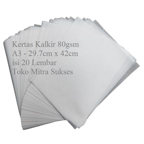 Jual Kertas Kalkir A3 80gsm - 29.7cm x 42cm isi 20 Lembar - A3 ...