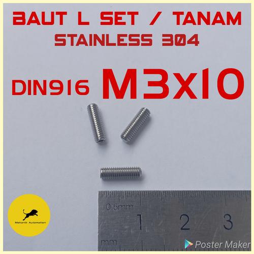 Jual Baut Tanam M3 x 10 Set L SUS304 - Jakarta Timur - Mekanikautomation | Tokopedia