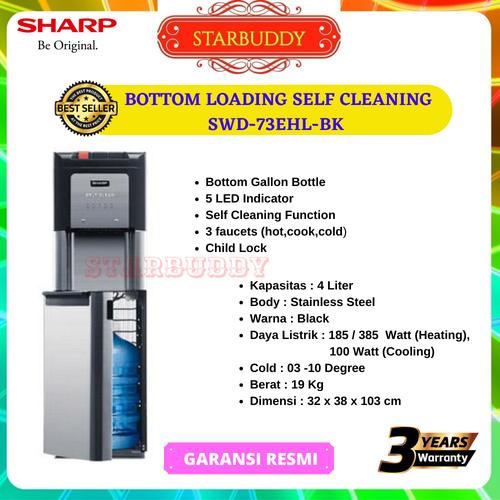 Jual DISPENSER SHARP SWD-73EHL-BK GALON BAWAH SELF CLEANING 73EHL ...