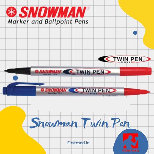 Jual TWIN PEN SNOWMAN 2 in 1 SPIDOL TWINPEN SNOWMAN 2 WARNA / PEN 2 ...